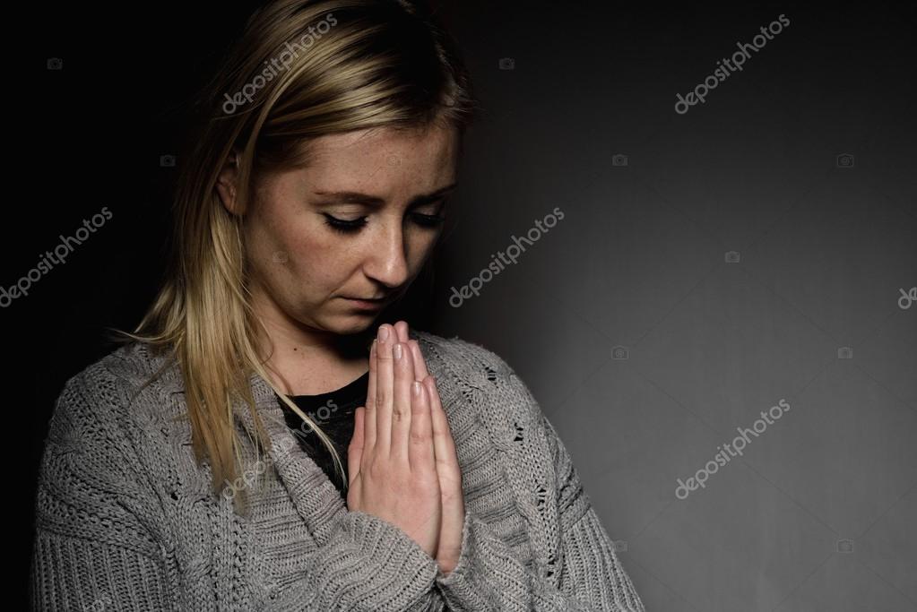 Sad woman Praying — Stock Photo © itsmejust #96521932