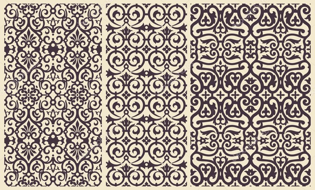 Baroque Pattern set with Floral Details Stock Vector Image by ...