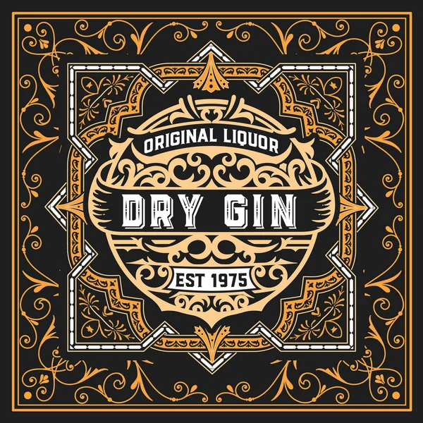 Gin Label Design Vintage Style Stock Vector by ©roverto007 215851902