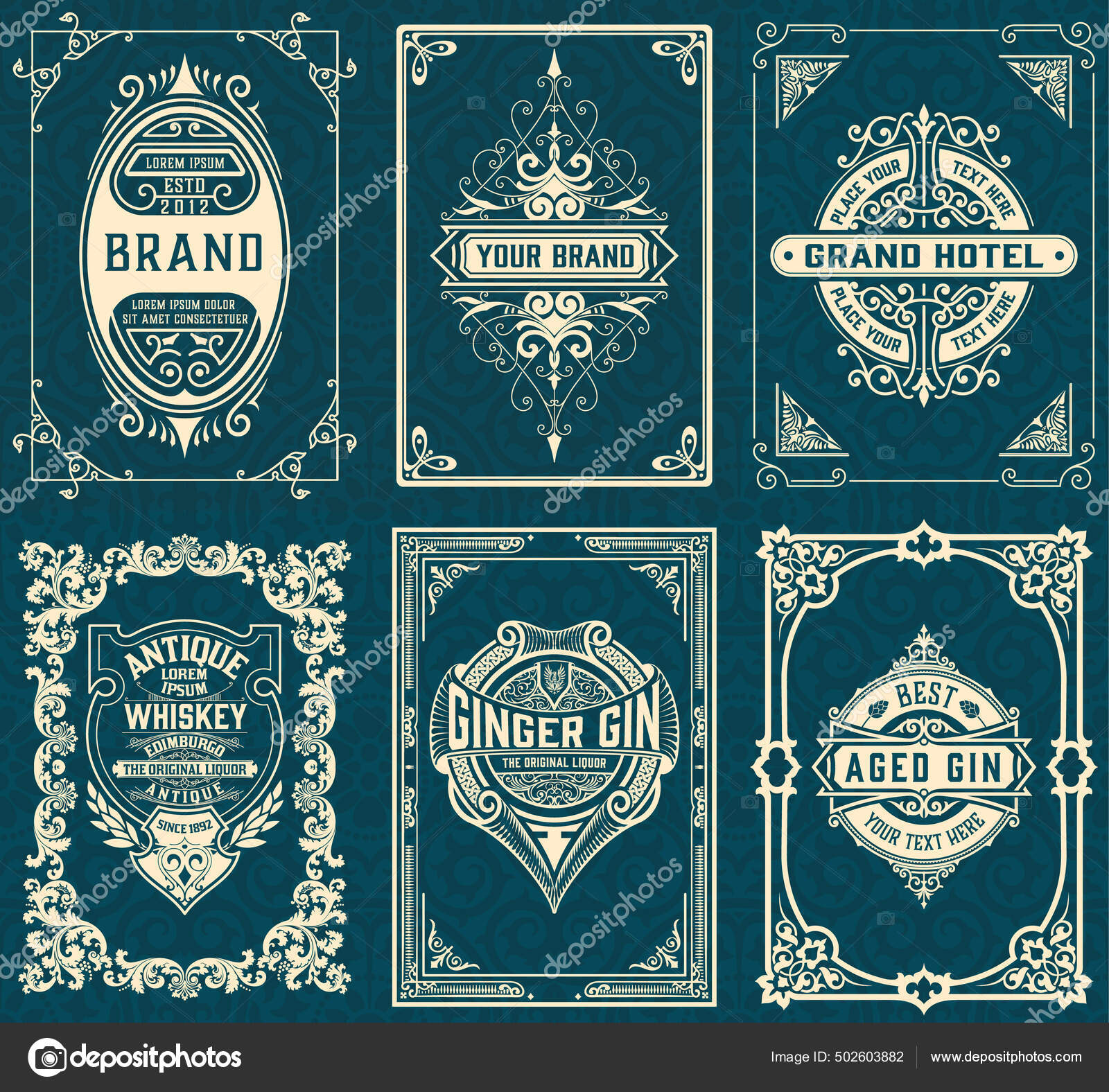 Set Labels Western Style Stock Vector by ©roverto007 502603882