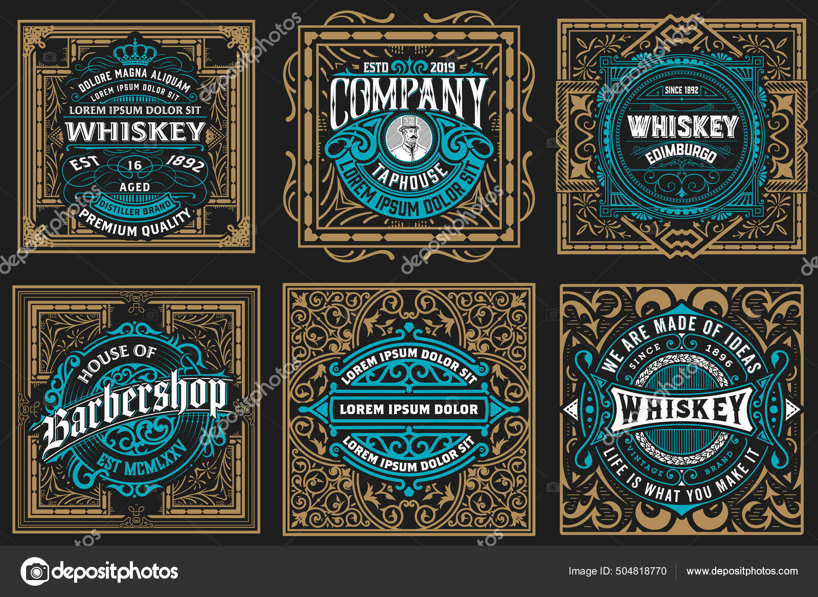 Set Labels Western Style Stock Vector by ©roverto007 504818770
