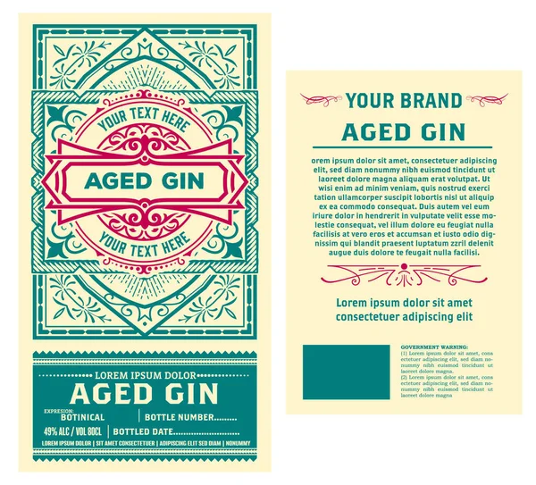Vintage Gin Label Vector Layered Stock Vector by ©roverto007 390519724