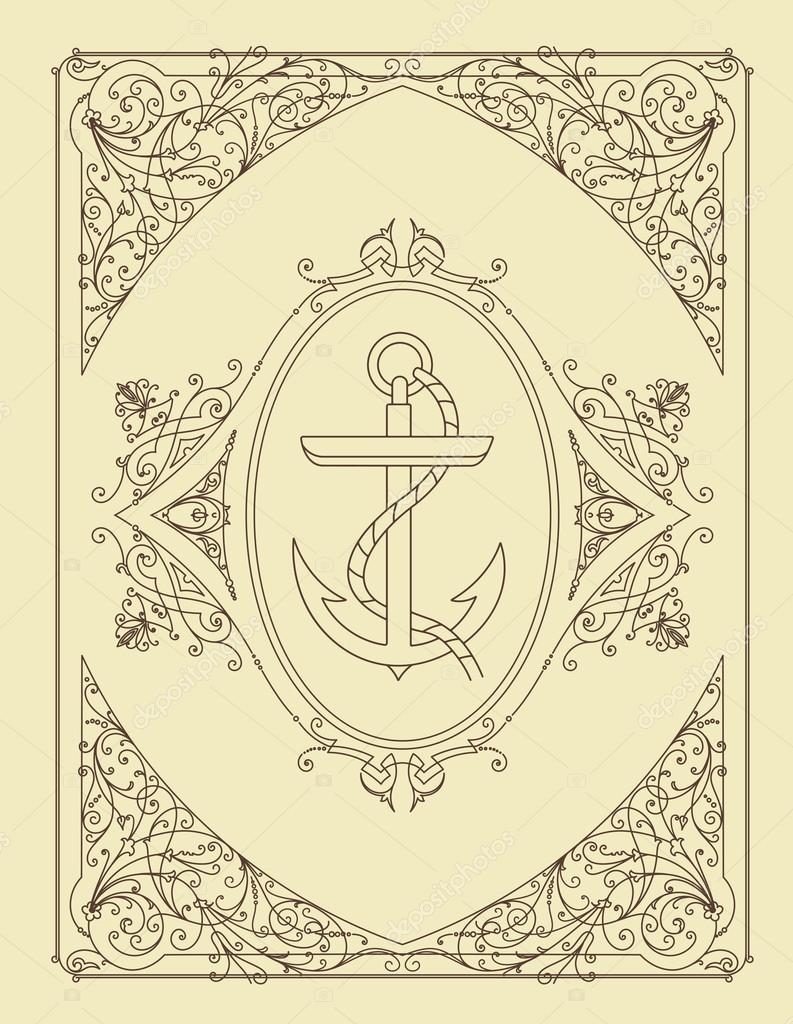 Victorian label with anchor Stock Vector Image by ©roverto007 #65882329