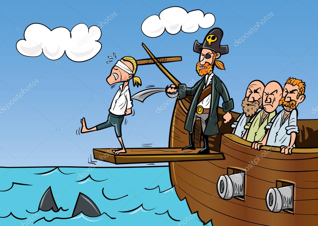 Cartoon pirate walking the plank Stock Vector Image by ©antonbrand #120382436