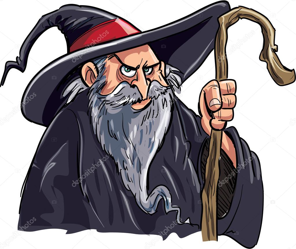 Cartoon wizard with a staff Stock Vector Image by ©antonbrand #54933055