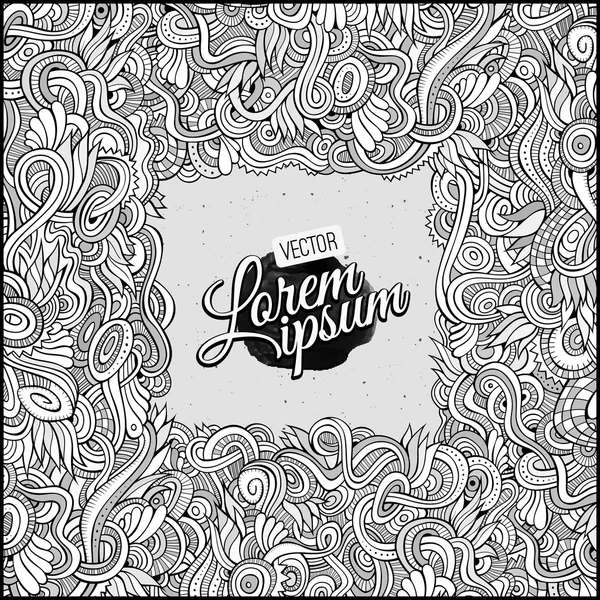 Cartoon cute doodles curls frame design — Stock Vector © 3dsparrow ...