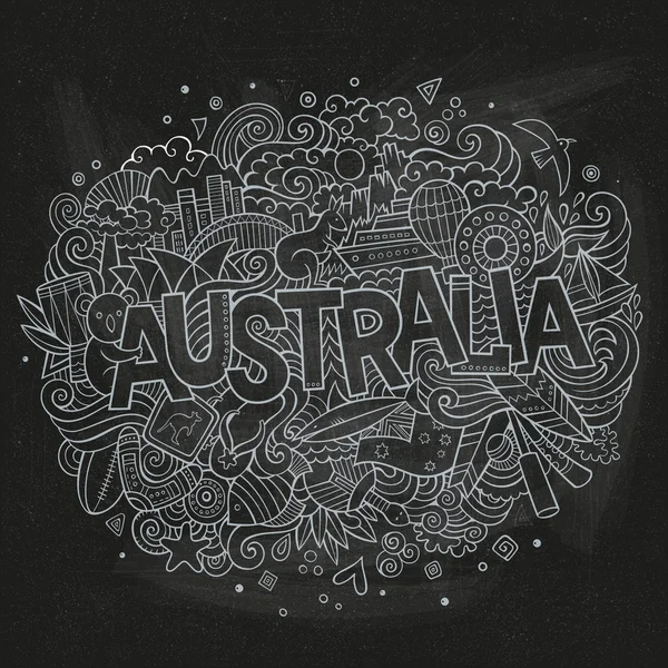 Australia hand lettering and doodles elements Stock Vector by ...