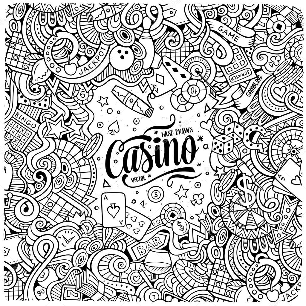Cartoon doodles casino frame design Stock Vector Image by ©3dsparrow ...