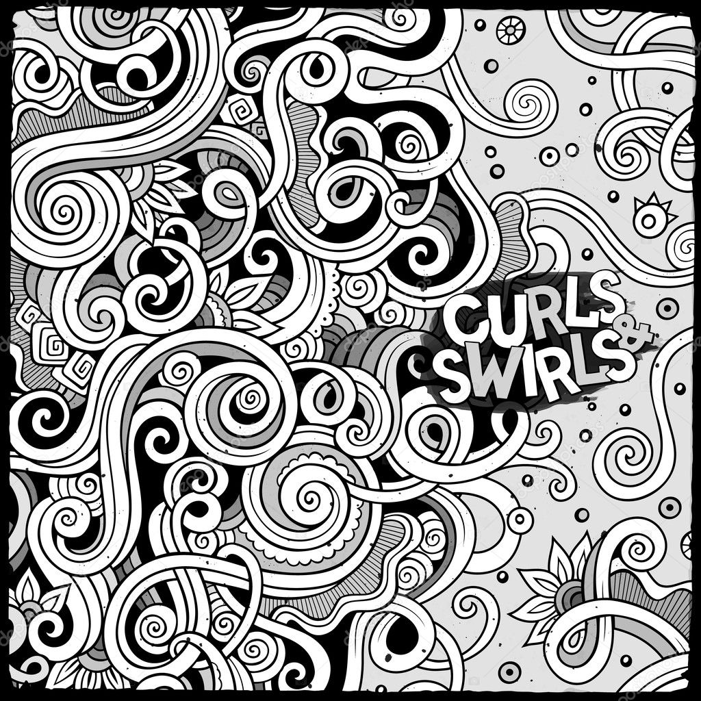 Cartoon cute doodles curls frame design Stock Vector Image by ...