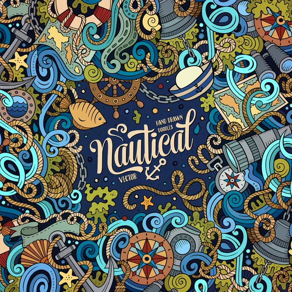 Cartoon vector nautical doodle frame Stock Vector Image by ©3dsparrow ...