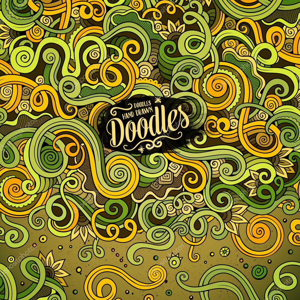 Cartoon cute doodles curls frame design Stock Illustration by ...