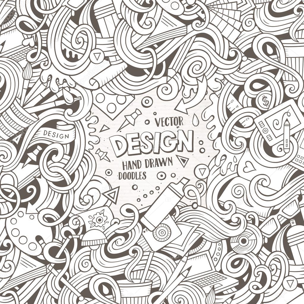 Cartoon cute doodles design frame Stock Illustration by ©3dsparrow ...