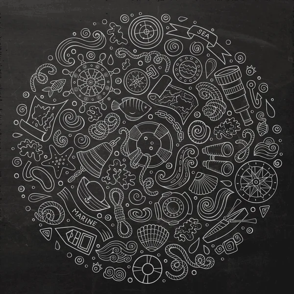 Set of vector cartoon doodle Football objects collected in a circle ...