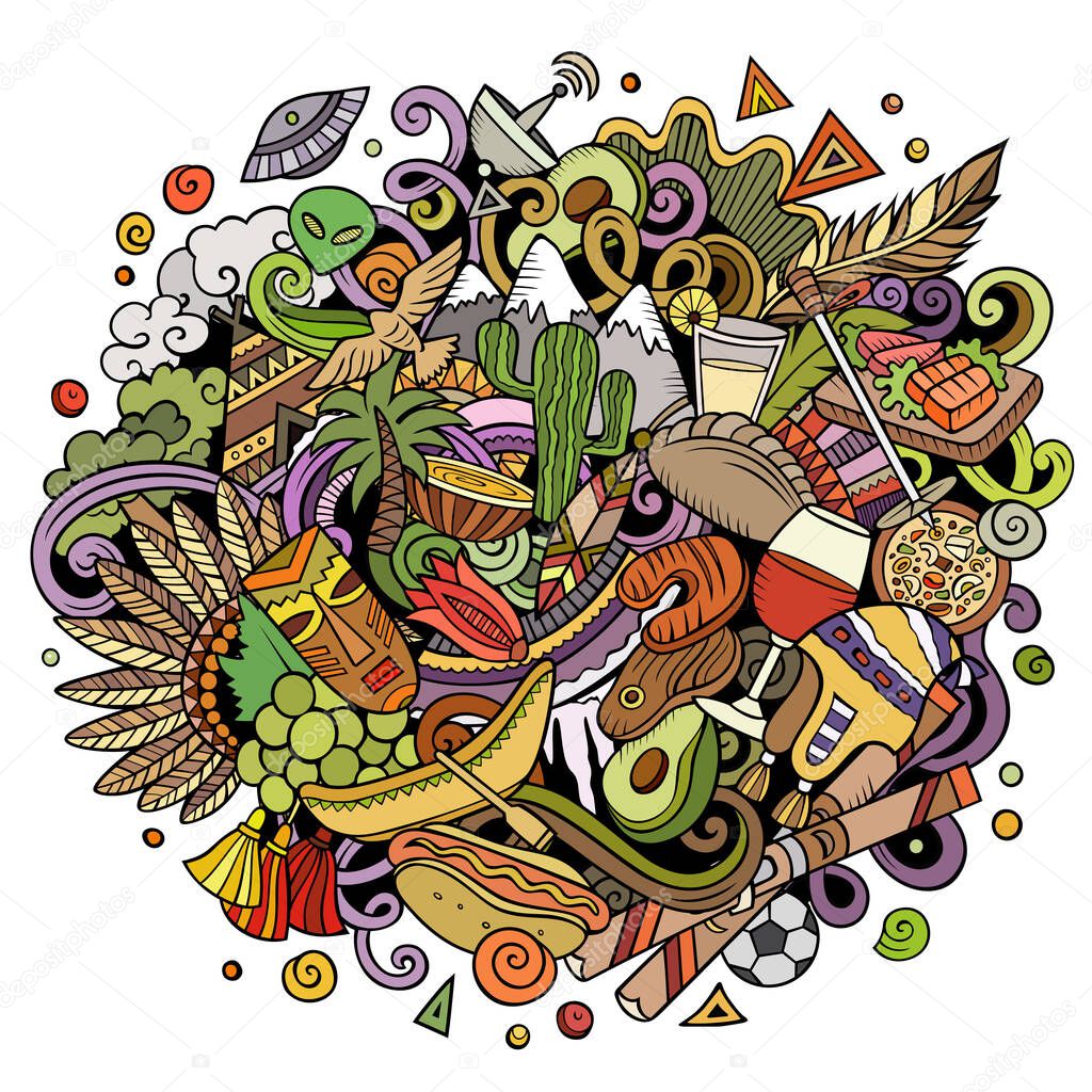 Chile dibujado a mano dibujos animados garabatos ilustración. Diseño de ...