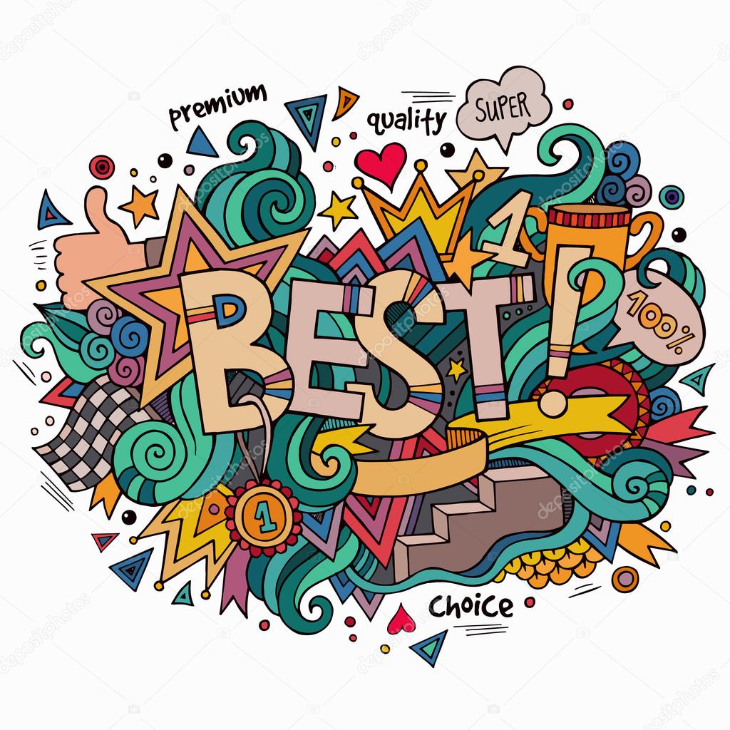 Best hand lettering and doodles elements background Stock Vector Image ...