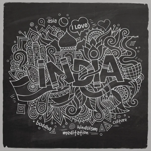 India hand lettering and doodles elements background Stock Vector Image ...