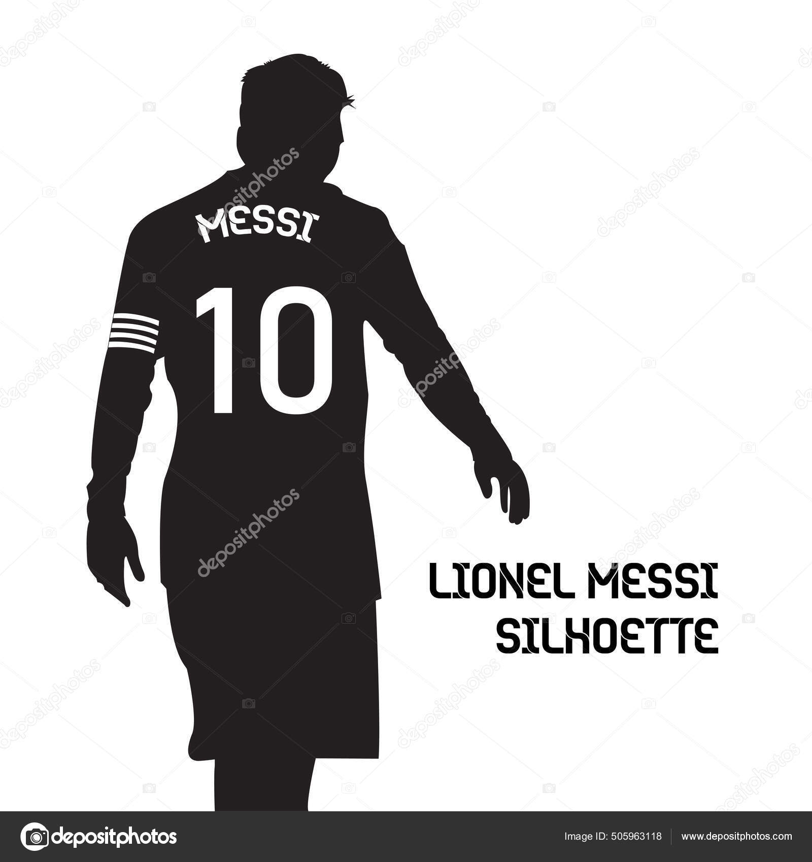 Lionel Messi vector silueta edición en negro, la ilustración se puede ...
