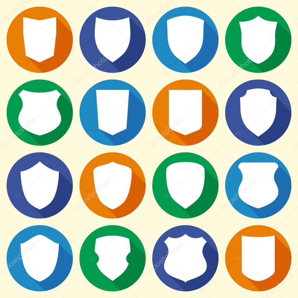 Set of different shield shapes icons Stock Vector Image by ©skymax ...