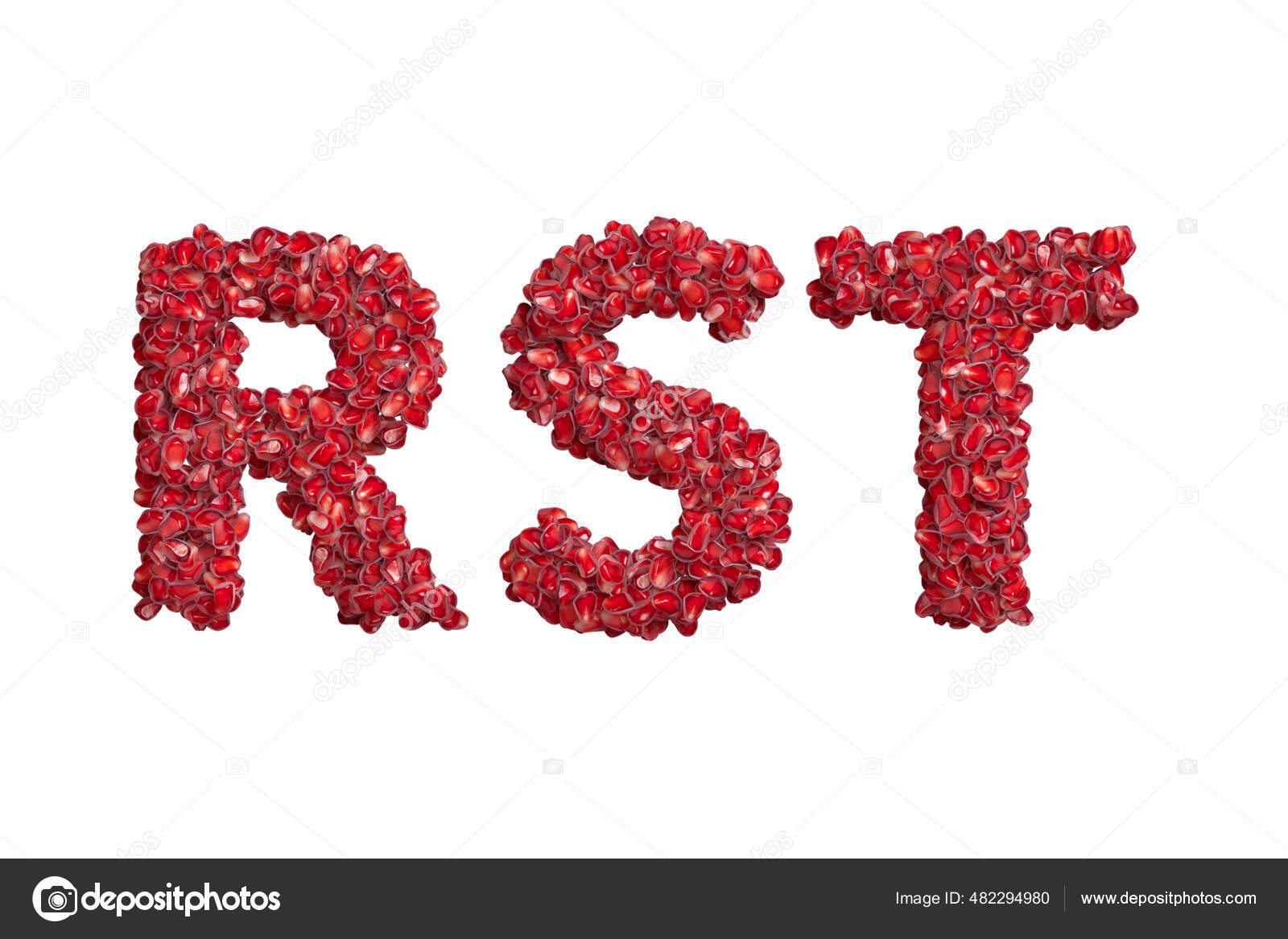 Alphabet Uppercase Letters Rst Made Pomegranate Grains Illustration ...