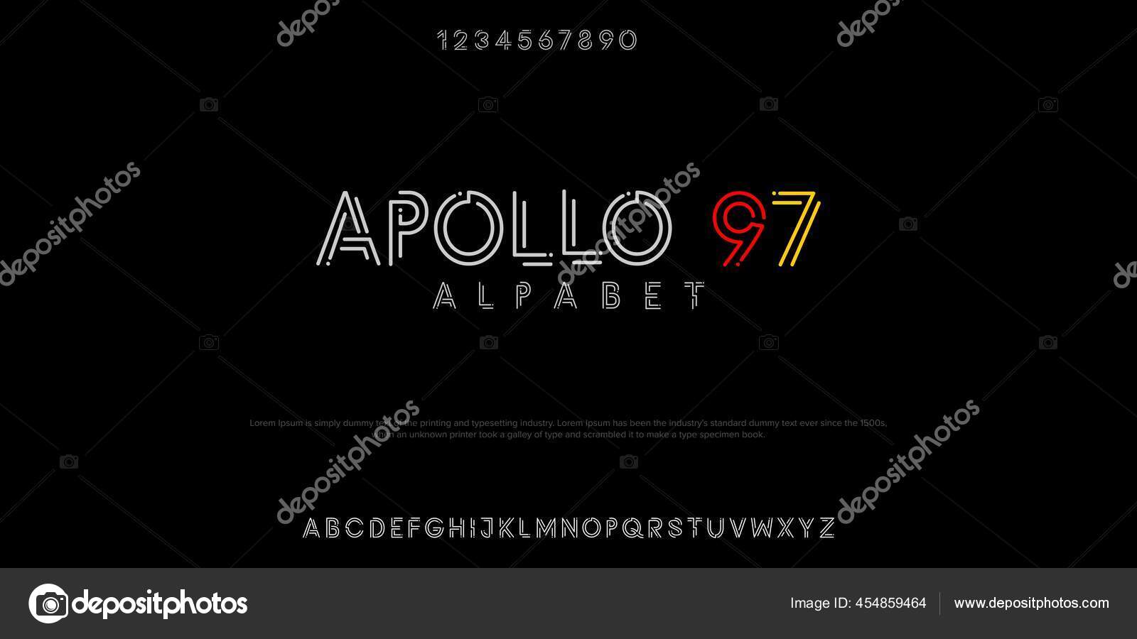 Simple Classic Line Font Vector Illustration Alphabet Letters Stock ...