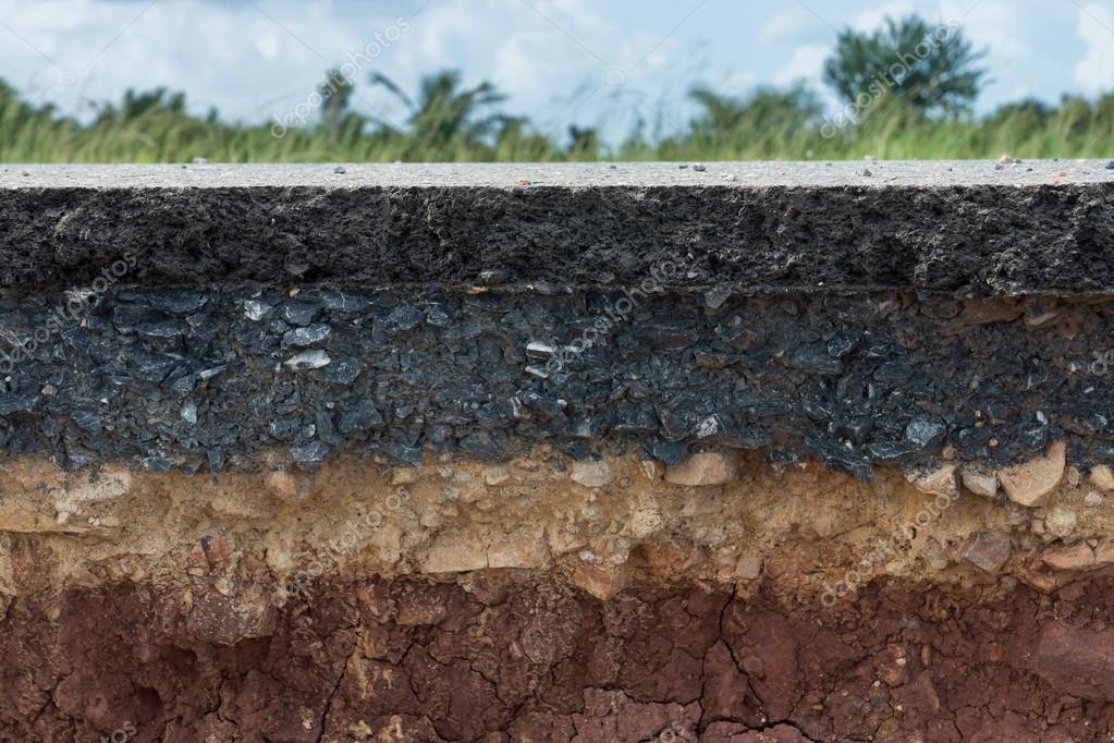 Layers of road with soil and rock. Stock Photo by ©Noppharat_th 121906434