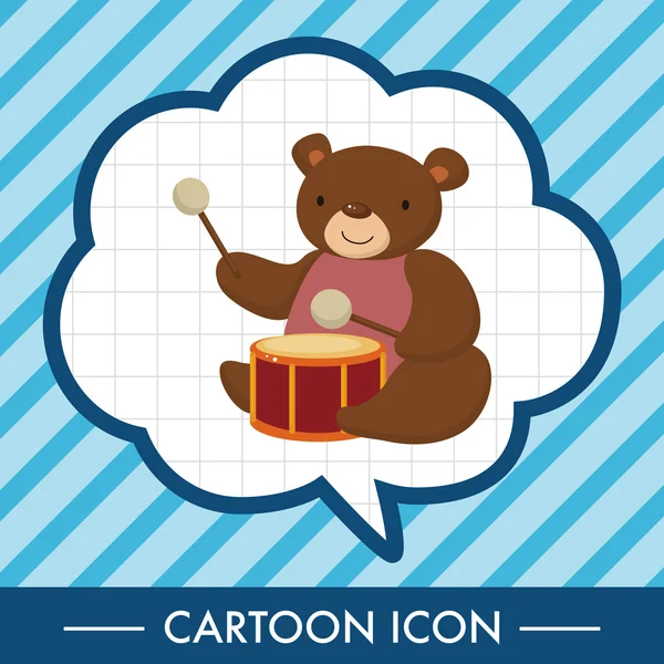 Animal bear playing instrument cartoon theme elements Stock Vector ...