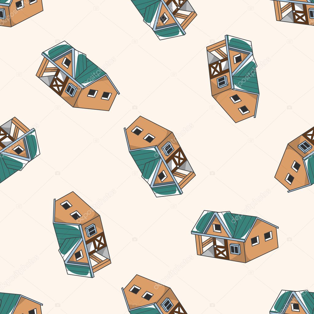 Building house , cartoon seamless pattern background Stock Vector by ...