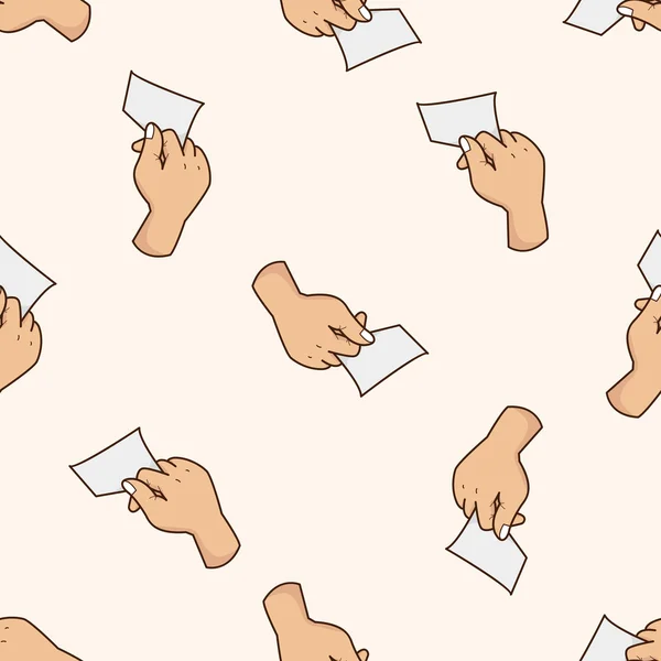 Hand holding paper , cartoon seamless pattern background Stock Vector Image by ©mocoo2003 #73668457