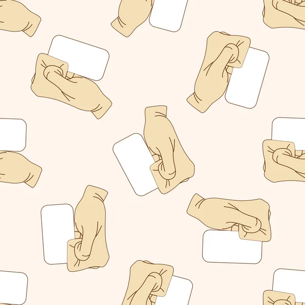 Hand holding paper , cartoon seamless pattern background Stock Vector Image by ©mocoo2003 #73668457