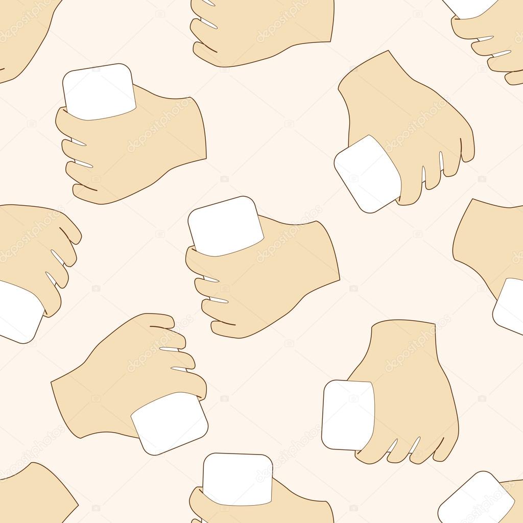 Hand holding paper , cartoon seamless pattern background Stock Vector Image by ©mocoo2003 #73668457