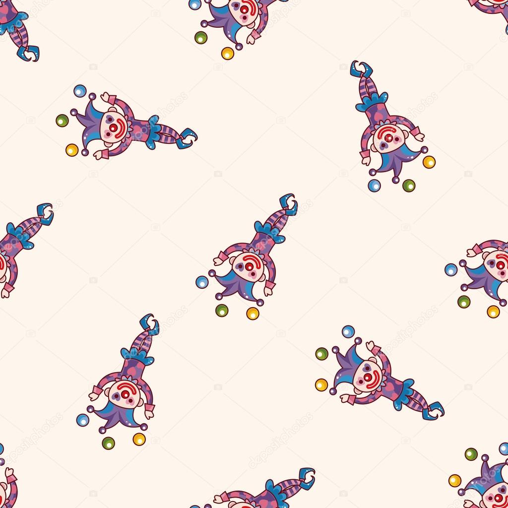 Circus clown , cartoon seamless pattern background Stock Vector by ...