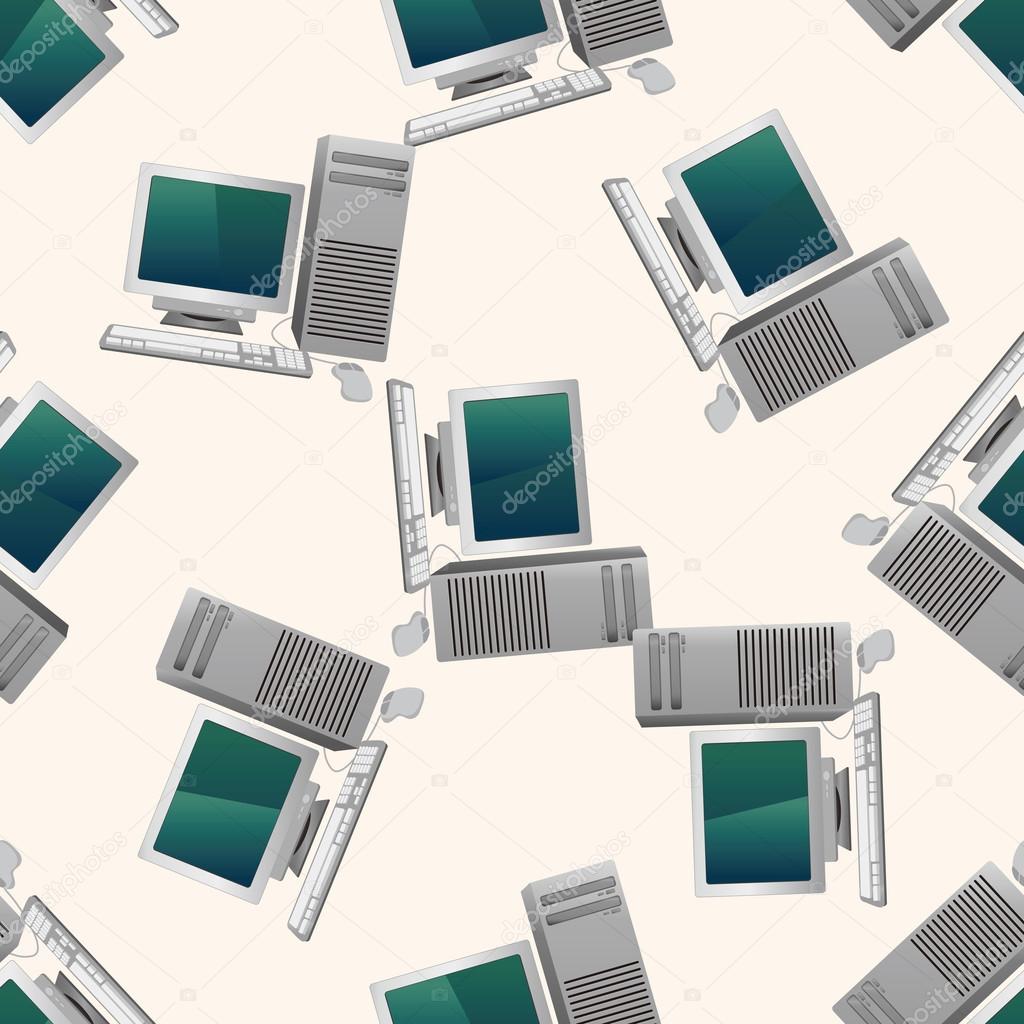Computer , cartoon seamless pattern background Stock Illustration by ...