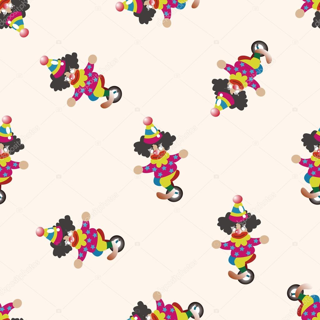 Circus clown , cartoon seamless pattern background Stock Vector Image ...