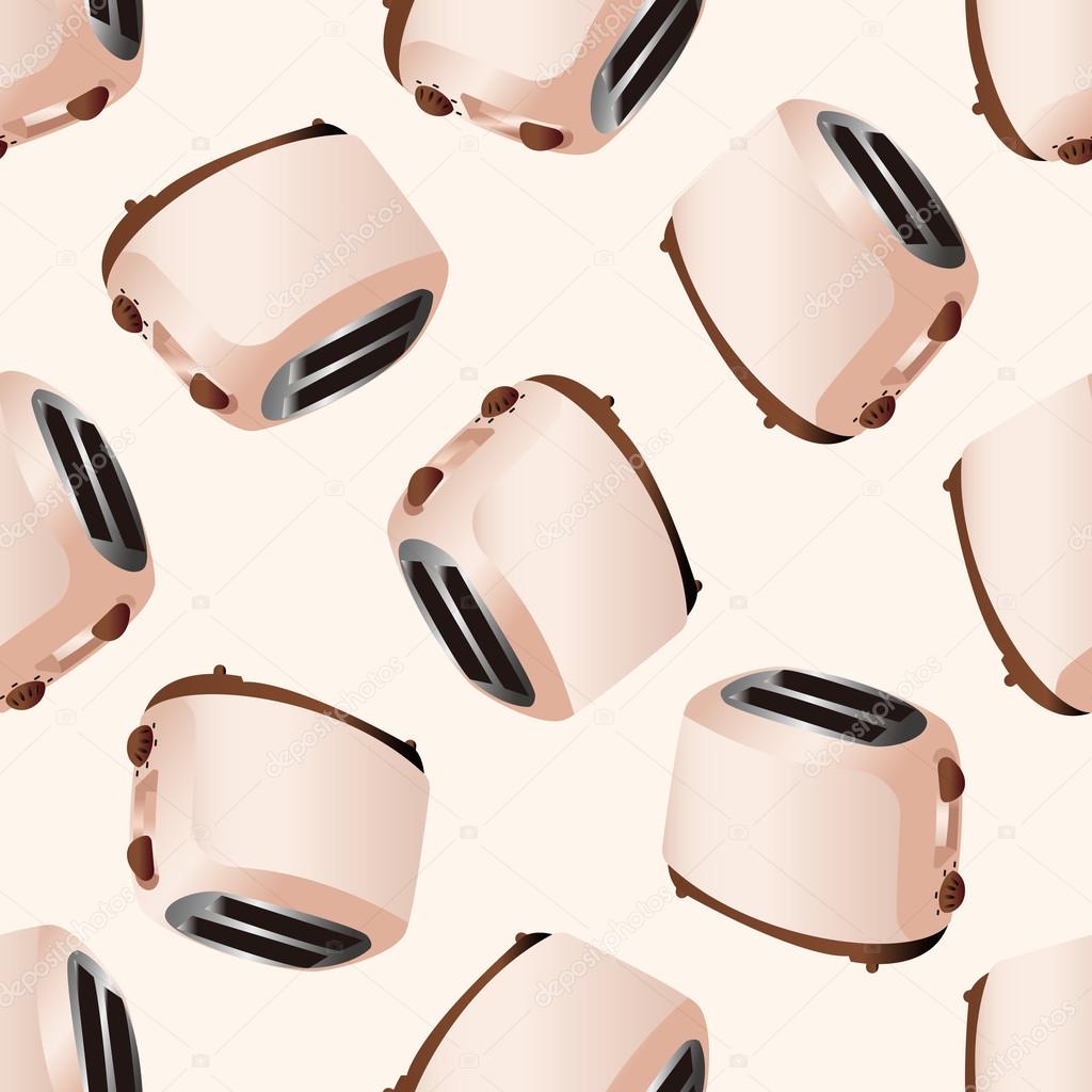Home appliances theme toaster , cartoon seamless pattern background ...