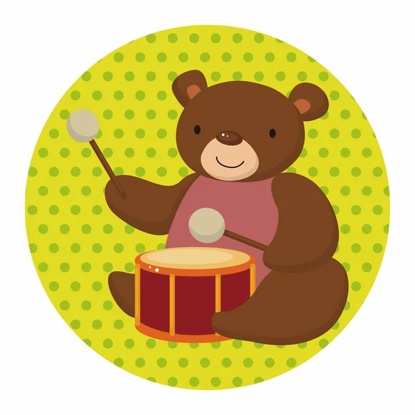 Animal bear playing instrument cartoon theme elements Stock Vector ...