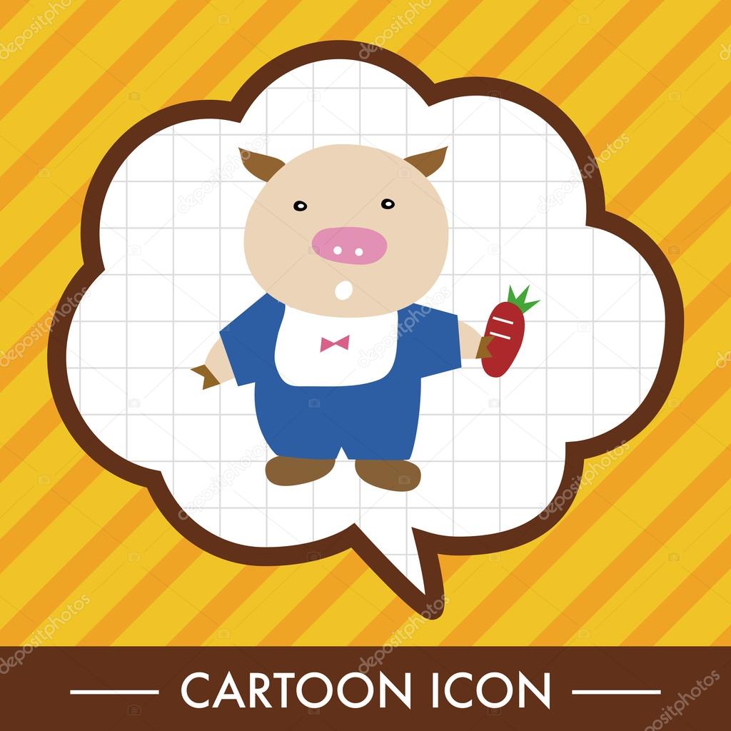 Three Little Pigs theme elements icon element Stock Vector Image by ...