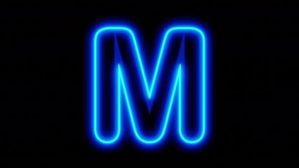 Animated Blue Neon Letter Black Background Looped Animation Rendering ...