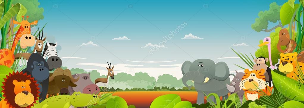 Wildlife African Animals Background — Stock Vector © benchyb #101695972