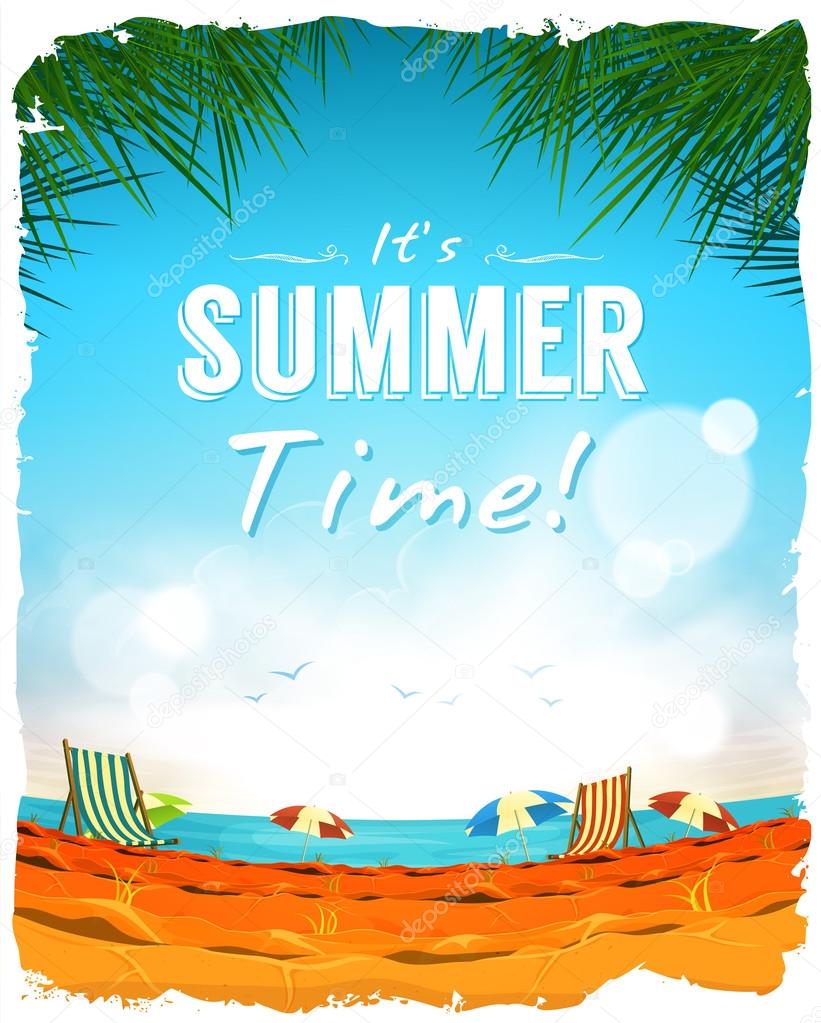 Summer Time Poster Background Stock Vector Image by ©benchyb #116514908