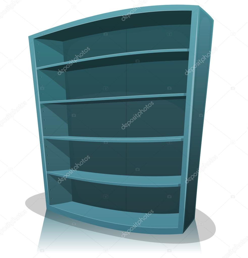 Cartoon Empty Bookshelf