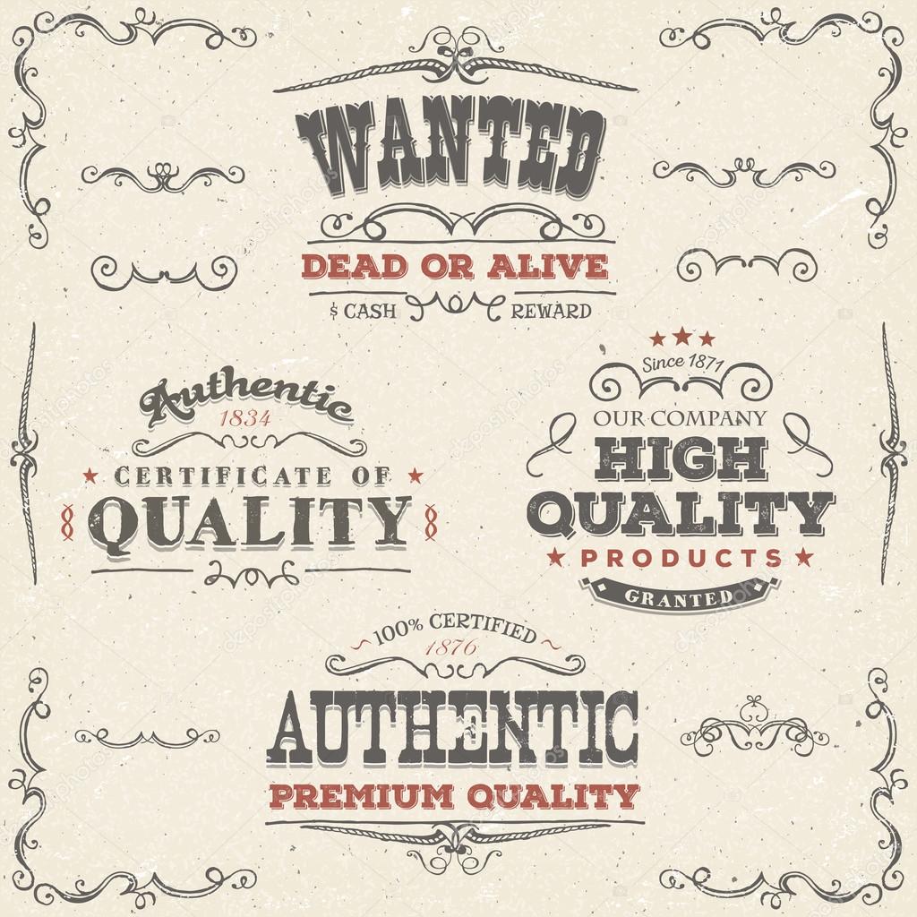 Hand Drawn Vintage Quality Banners And Labels Stock Vector by ©benchyb ...