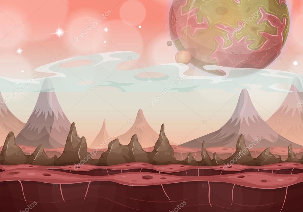 Fantasy Sci-fi Alien Landscape For Ui Game Stock Vector Image by ...