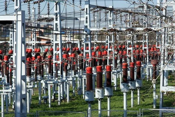 Electrical transformer to a powerhouse with switches, disconnect Stock ...