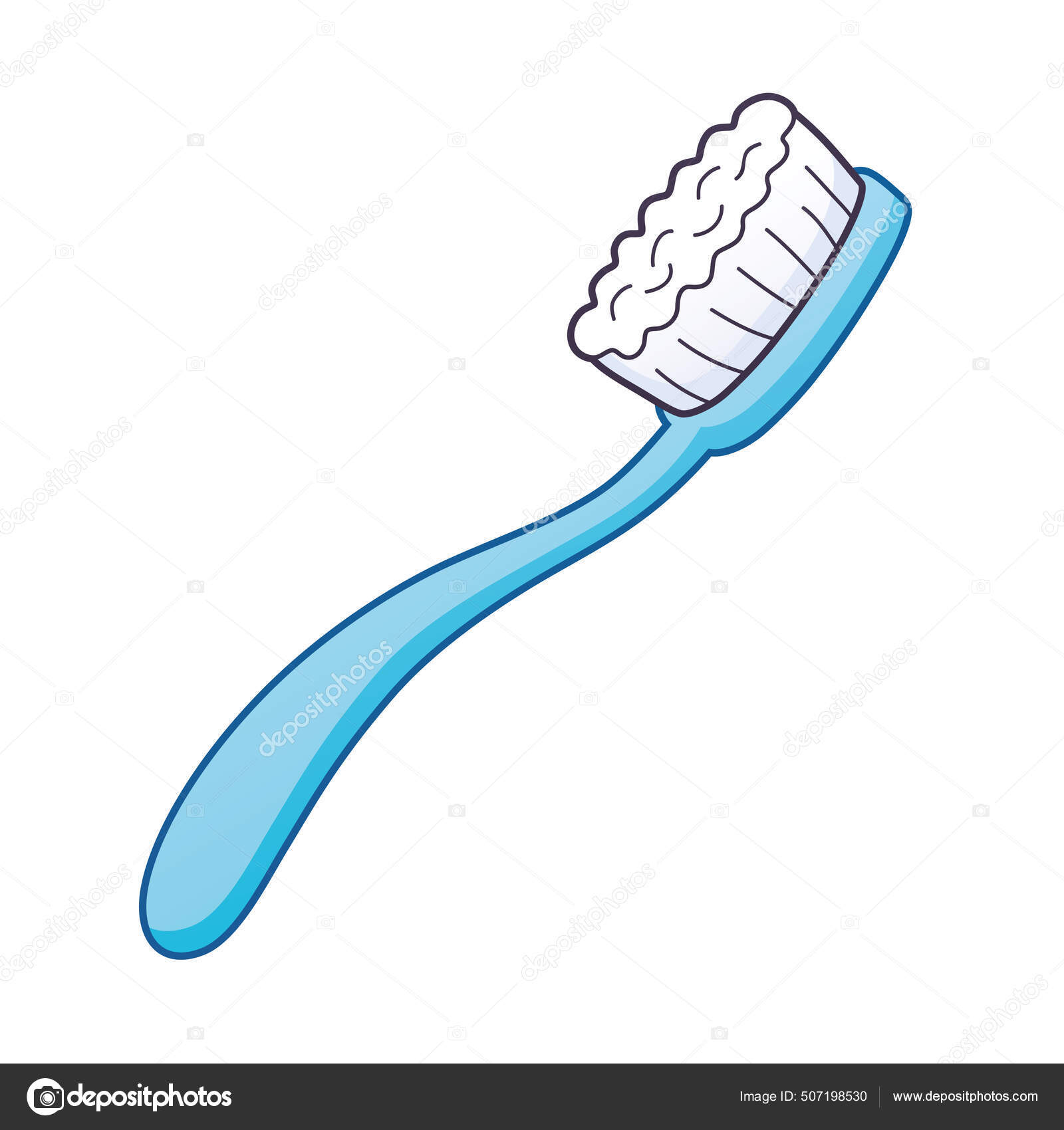 Cepillo Dientes Azul Icono Vector Dibujos Animados Aislados Vector de ...