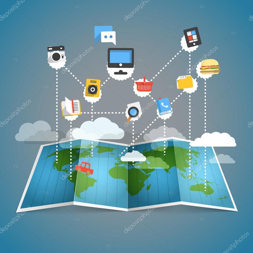 Esquema abstracto de red informática moderna — Vector de stock ...