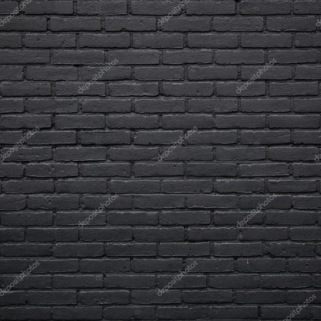 Parte de la pared de ladrillo pintado negro — Foto de Stock #61460835 ...