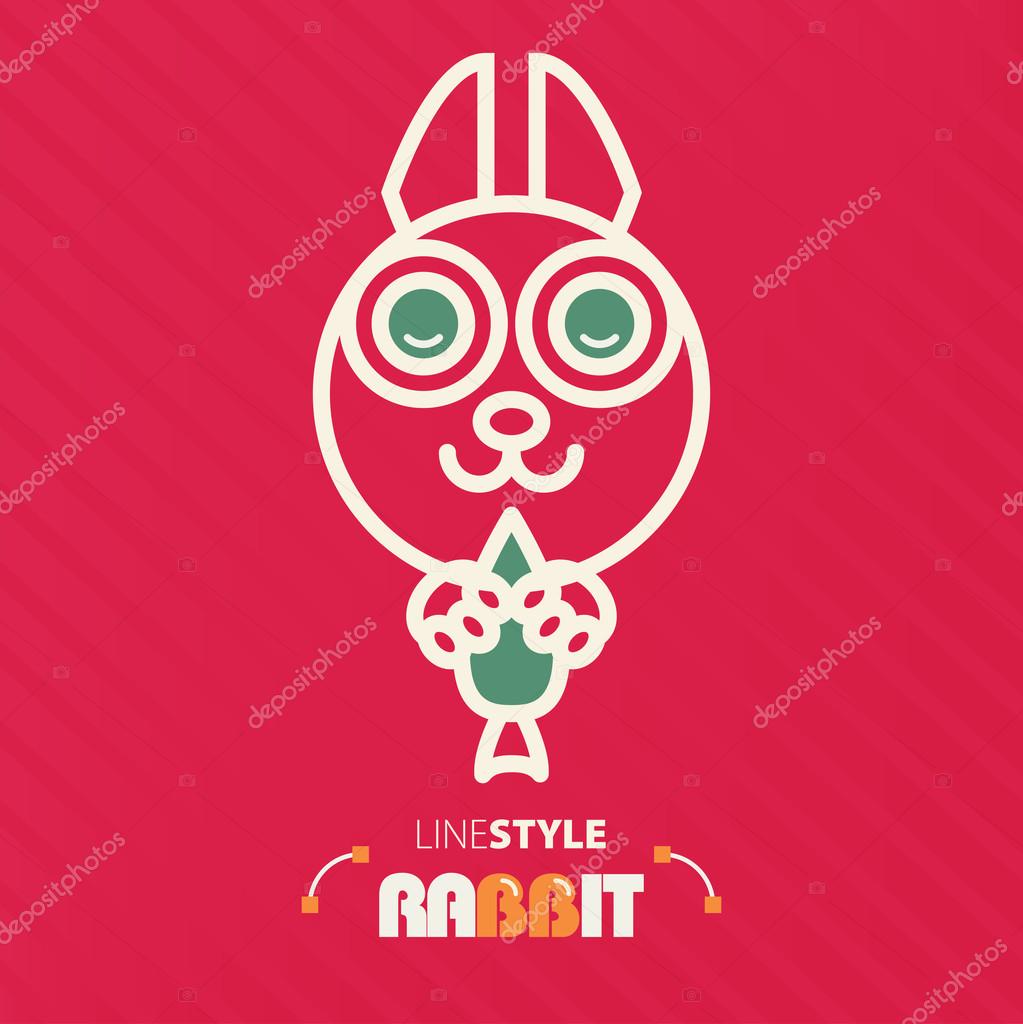 Line style rabbit Stock Vector by ©Mix3r 101113558