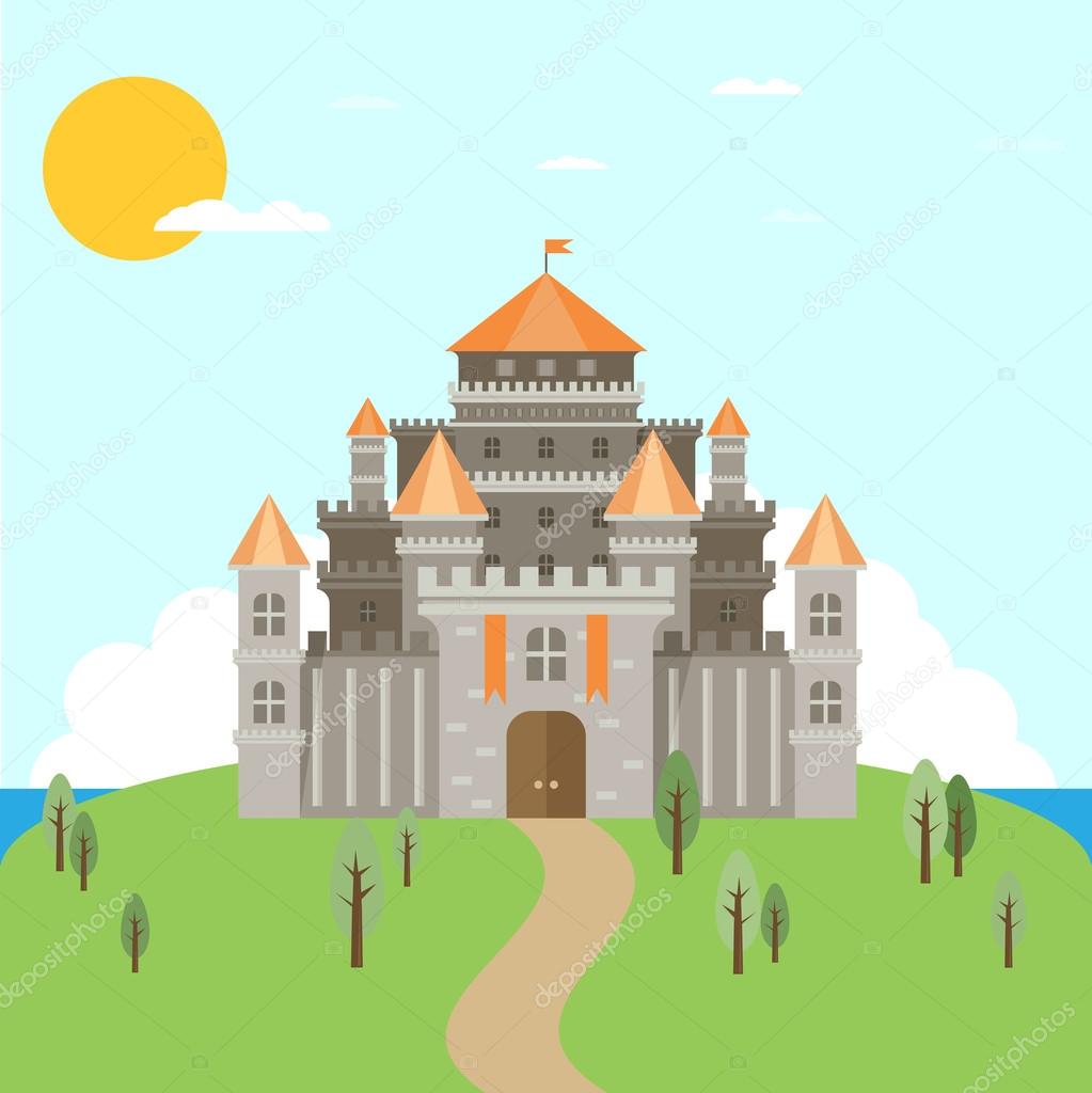 Magical fabuloso castillo de dibujos animados Vector de stock por ...