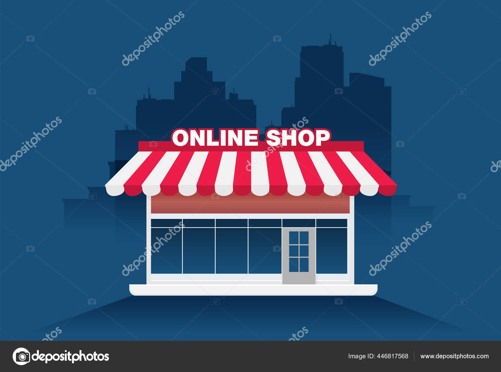 Store Design Blue Background Vector Illustration Stock Vector by ©Mix3r ...