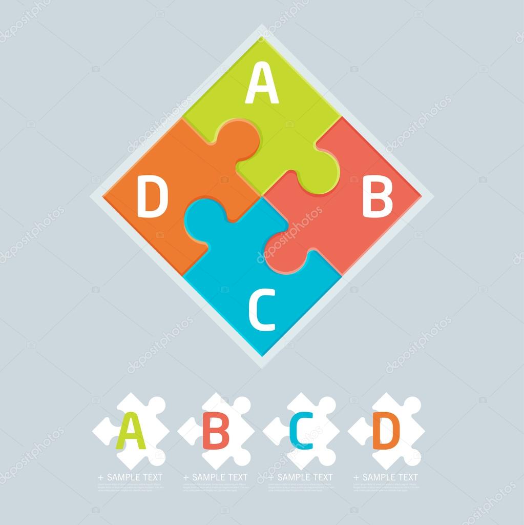 Four parts puzzle Stock Vector by ©Mix3r 56729089
